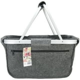 JanetBasket Charcoal Felt Aluminum Frame Basket-18" x 10" x 9-1/2 ...