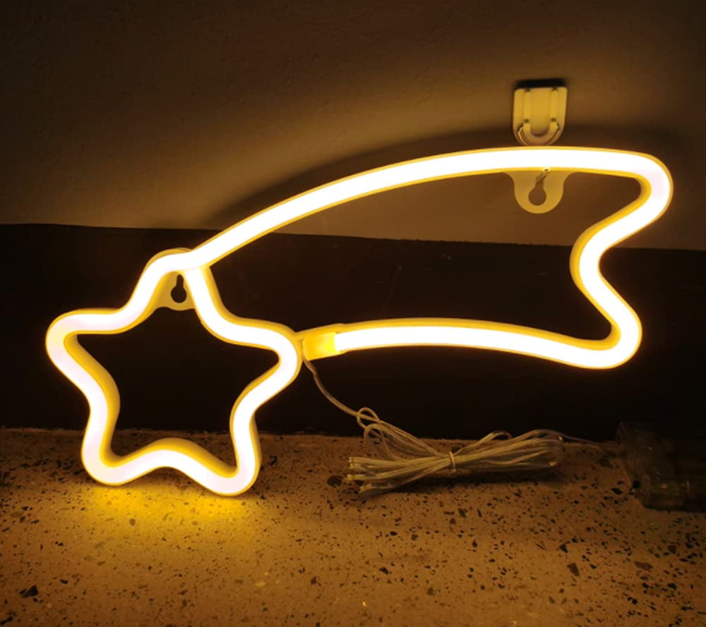 LINLIN Neon Sign, LED Meteor Neon Light Wall Light LED Wall Decor ...