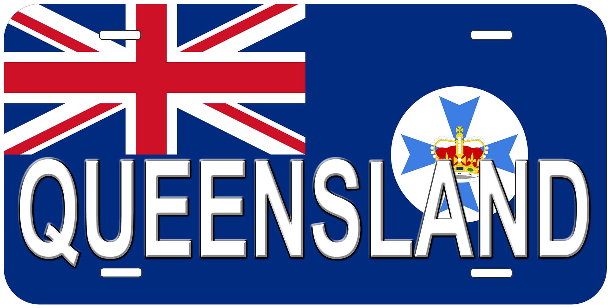 Queensland Flag Australia With State Name Novelty Car Auto License ...