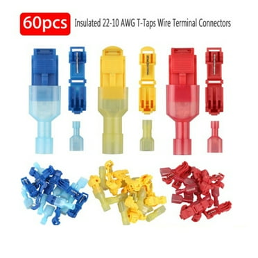Nilight 120 Pcs/60 Pairs Quick Splice Wire Terminals T-Tap Self ...