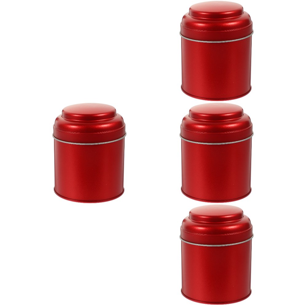 CHUANK Food Canisters Kitchen Seal Pot 4 Count Tea Tin Double Layer ...