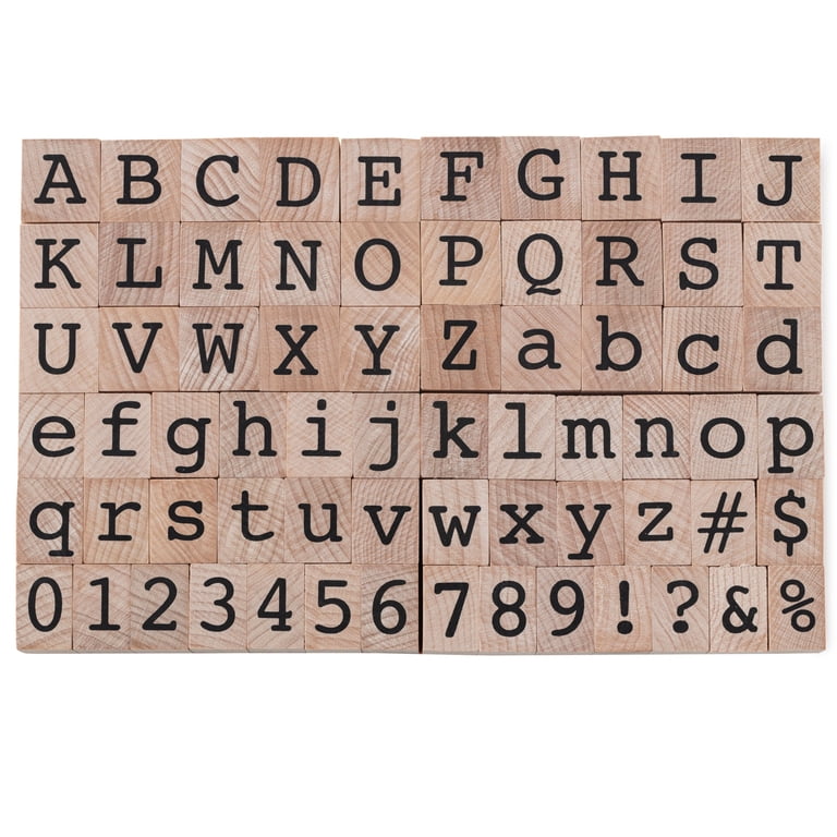 Alphabet Numbers Block Patterns Woodworking 1.6'' Wood Number Blocks,