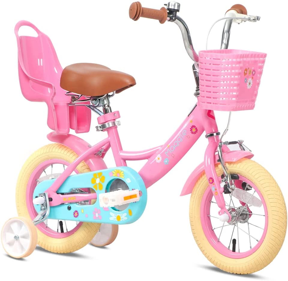 Glerc 14 Inch Kids Bike for 3 4 5 Years Old Little Girls Cute Bicycles with Basket Training ...