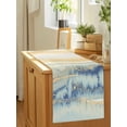 Burlap Table Runner 36 Inches Long, Modern Fluid Art Marble Texture Non ...