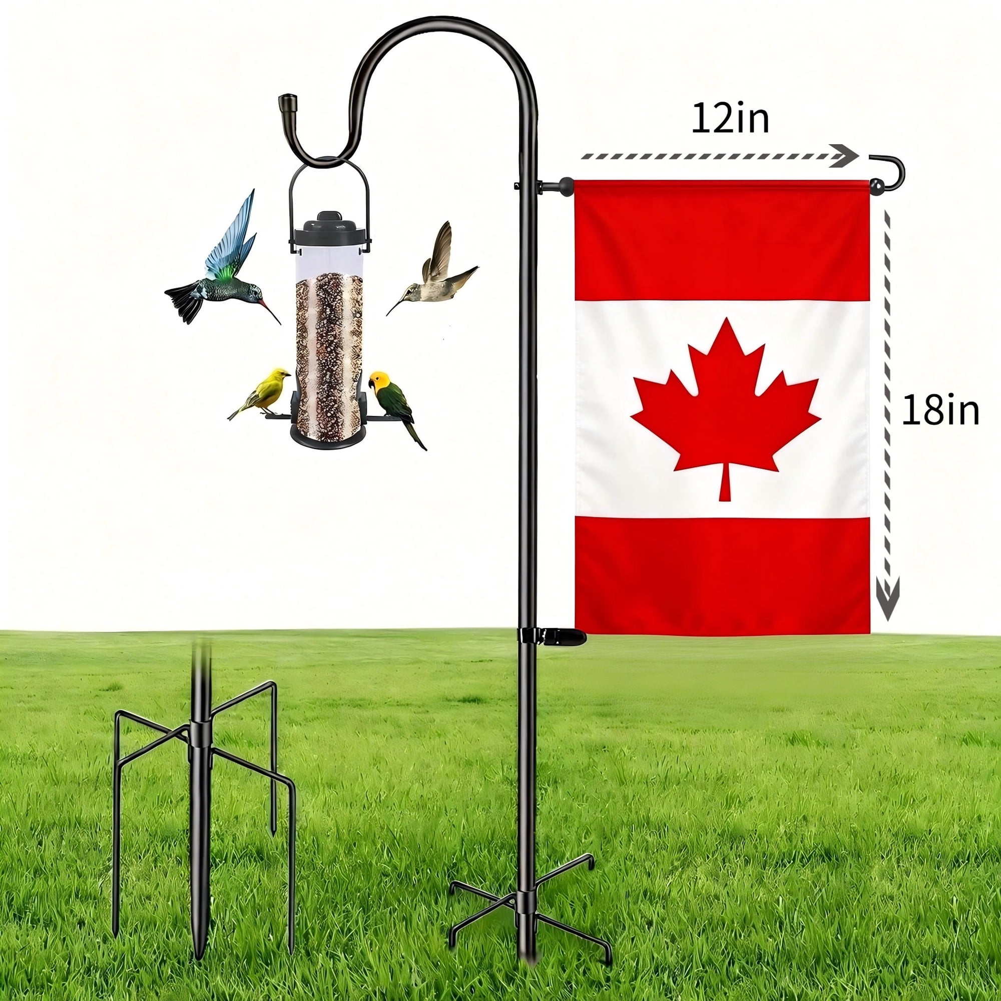 Click here for Kidsjoy 47in Shepherd Hook Garden Flag Holder - 1... prices