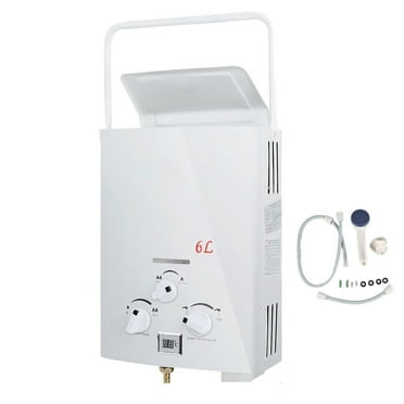 TC-HOME 1.6 GPM 6L Portable Tankless Water Heater LPG Liquid Propane Gas Instant Hot Boiler with ...