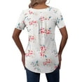 Folunsi Womens Plus Size Tops Short Sleeve Blouses Flowy Tunic Tops M