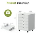 MCQ 5 Drawer Storage Cabinet with Wheels for Bedroom, Home, Office ...