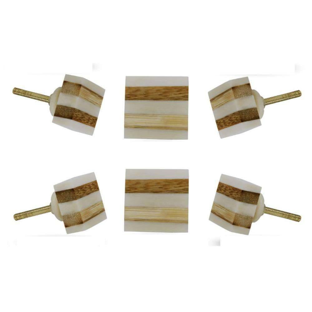 Set of Six Striped square Bone Knobs by Trinca-Ferro - Walmart.com