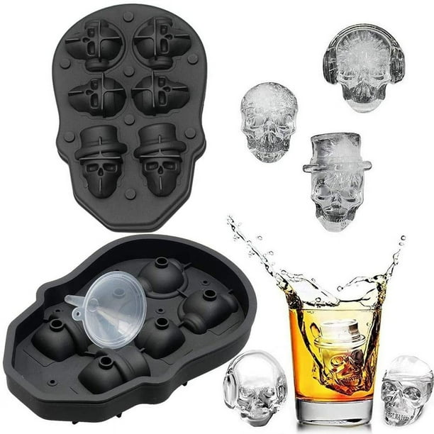 SHENMO Skull Ice Cube Molds, 3D Skull Ice Cube with Lid, Funny Skull ...
