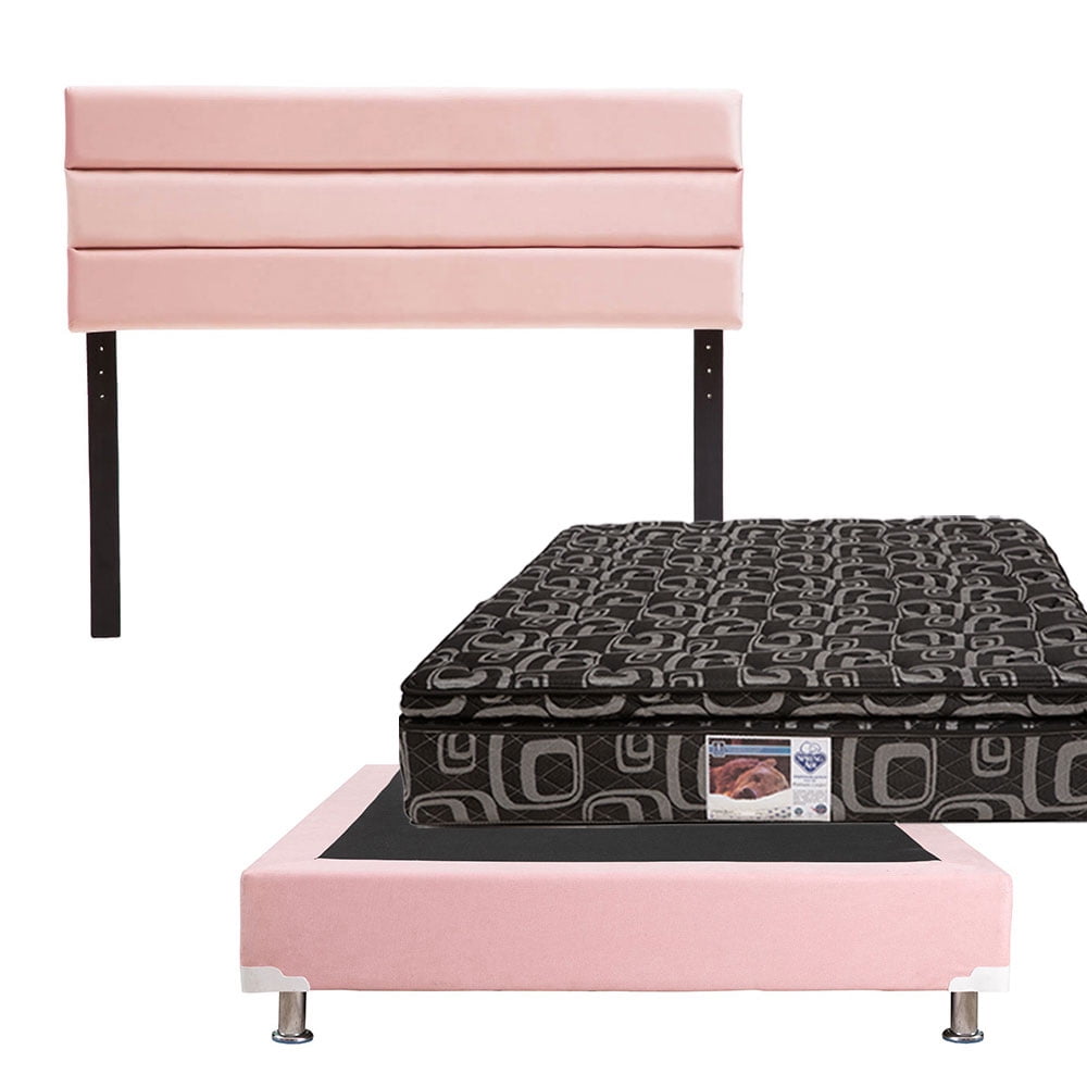Colchón Matrimonial + Box Pink + Cabecera Logan Spring Air Dicasa ...