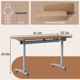 2-Pack Folding Conference Room Table with Wheels, Mobile Modular ...
