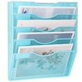 5 Pocket Mesh Hanging Wall File Organizer, Wall Mounted Mail Paper ...
