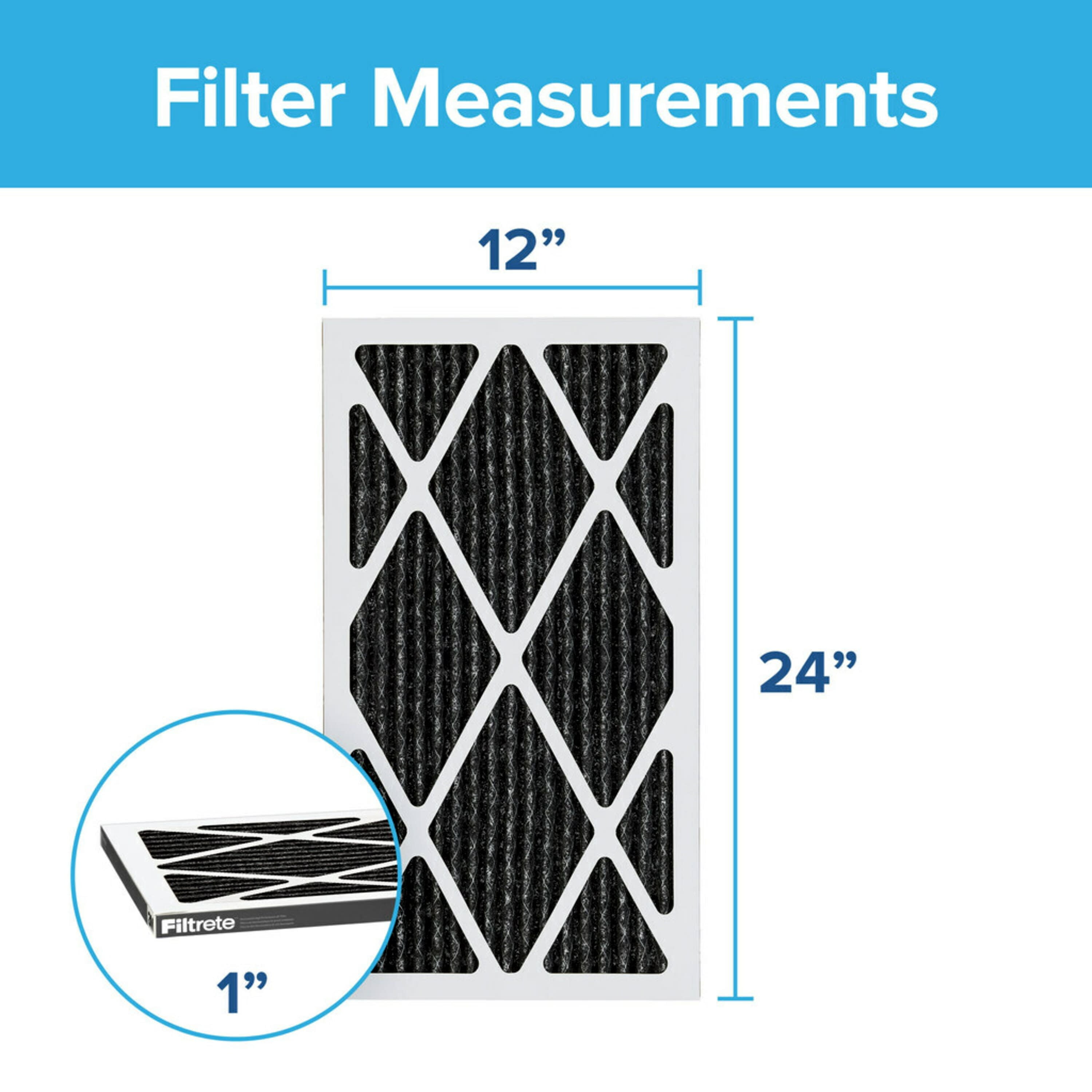 Buy Filtrete by 3M 12x24x1, MERV 11, Allergen Plus Odor Reduction HVAC Furnace Air Filter, 1200 ...