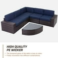 SUNCROWN 6-Piece Outdoor Sofa & Coffee Table Set, Brown Wicker Patio ...