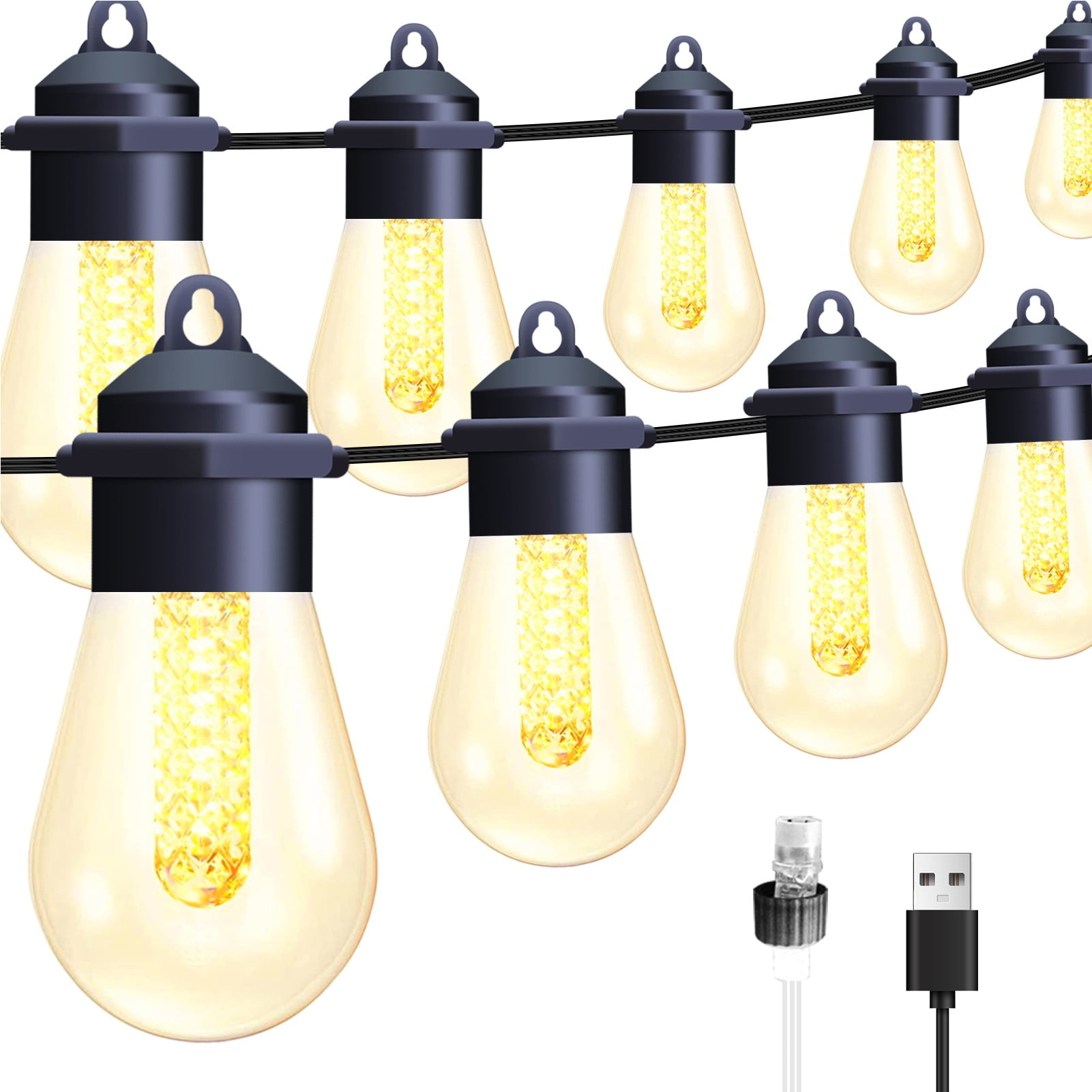 Click here for Tfixol Usb Led Outdoor String Lights 49ft 20 Bulbs... prices