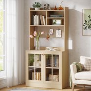 Ameriwood Home Aaron Lane Bookcase with Sliding Glass Doors, Multiple ...