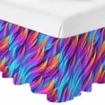 Abstract Art Bed Skirt Queen Size 16 Inch Drop, Blue Purple Yellow ...