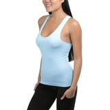 ToBeInStyle Women's Racerback Elastic Form Fitting Tank Top - Baby Blue ...