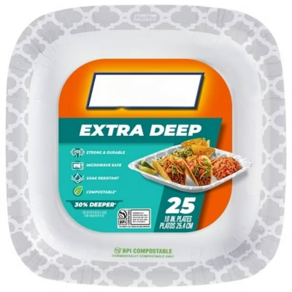 Hefty Supreme Disposable Styrofoam Dinner Trays, Oval Foam Plates (100 ...