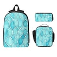 3pcs Casual Daypack 17 Inch Backpack Set Bookbag+Pencil Case+Lunch Bag ...