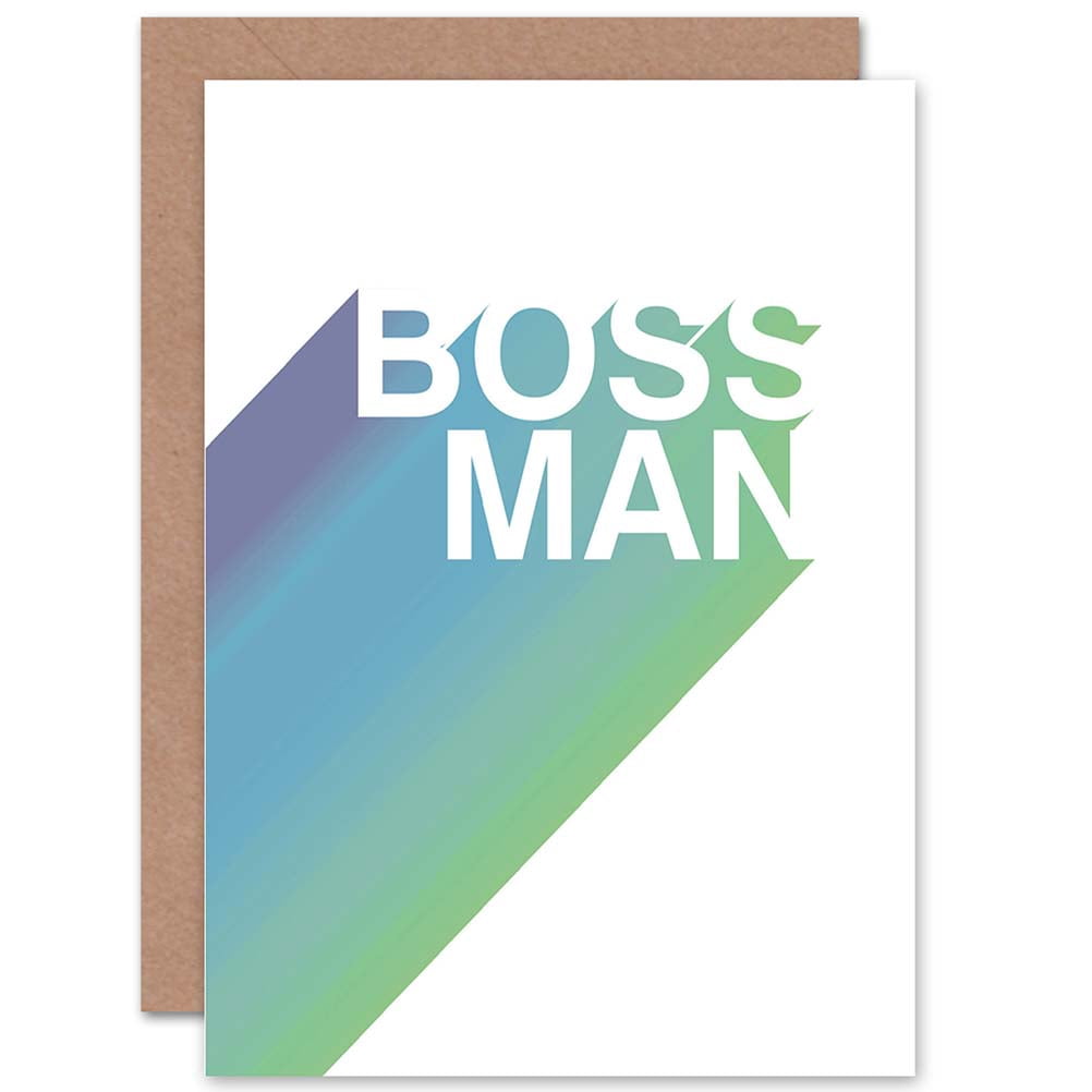 Boss Man Gradient Greetings Card Plus Envelope Blank inside - Walmart.com