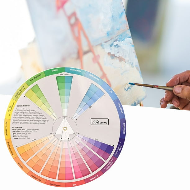 Color Wheel Paper Card,Tattoo Color Wheel Paper Color Learning Guide ...