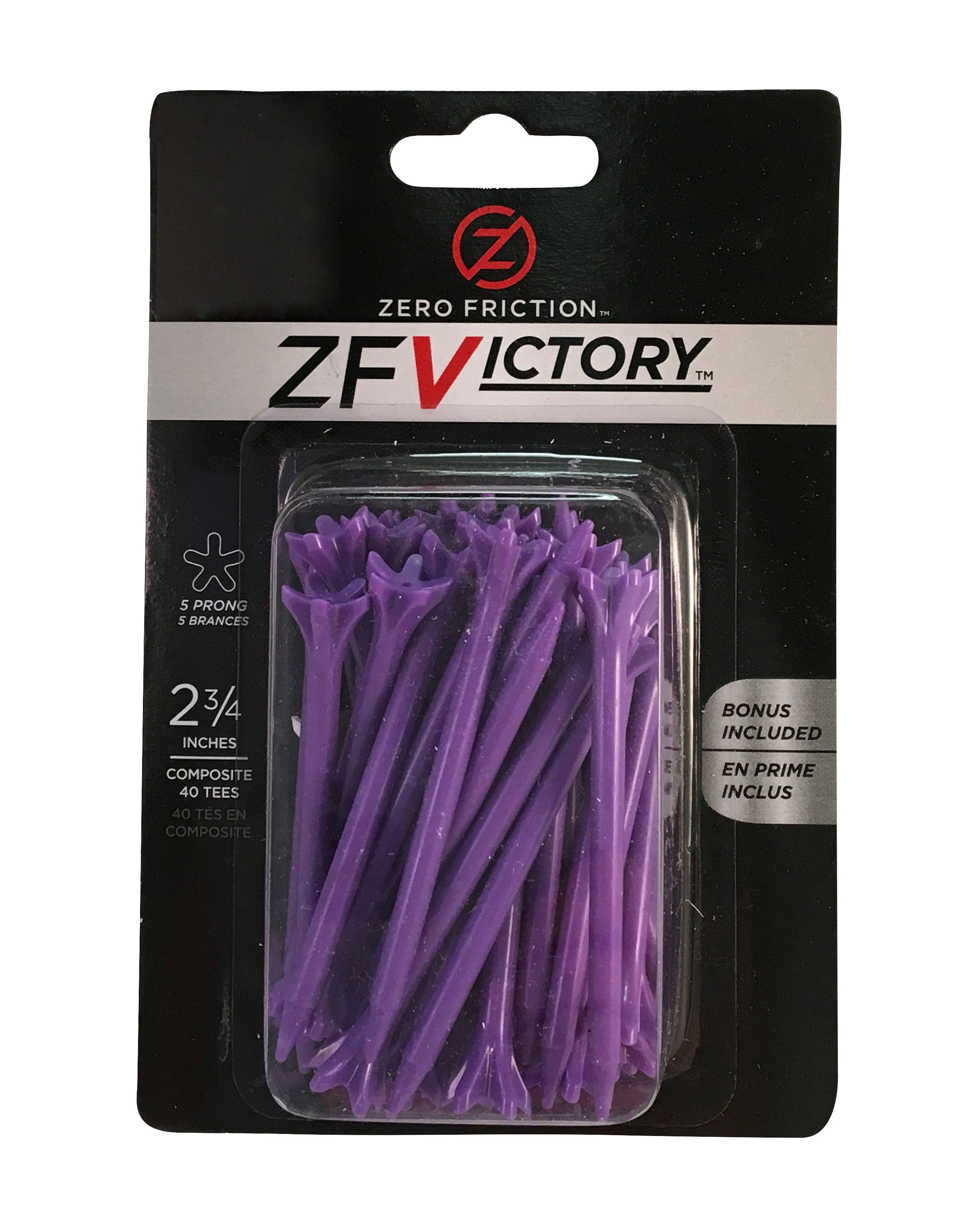 Zero Friction Victory 5 Prong 2-3/4 inch Purple Golf Tees - Walmart.com