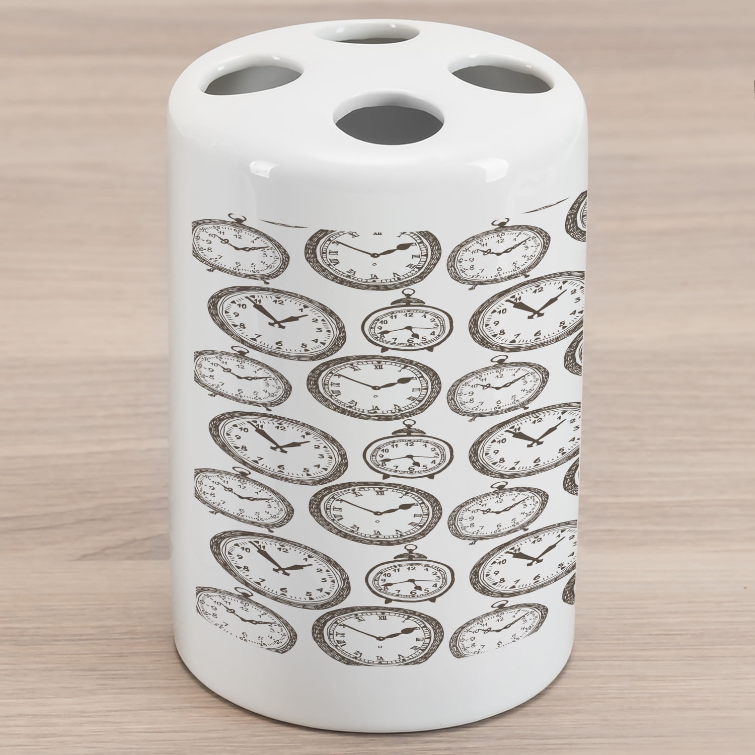 Clock Ceramic Toothbrush Holder, Vintage Pocket Watch Numbers on It ...