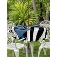 American Flag Round Outdoor Tablecloth with Umbrella Hole Black Flag ...