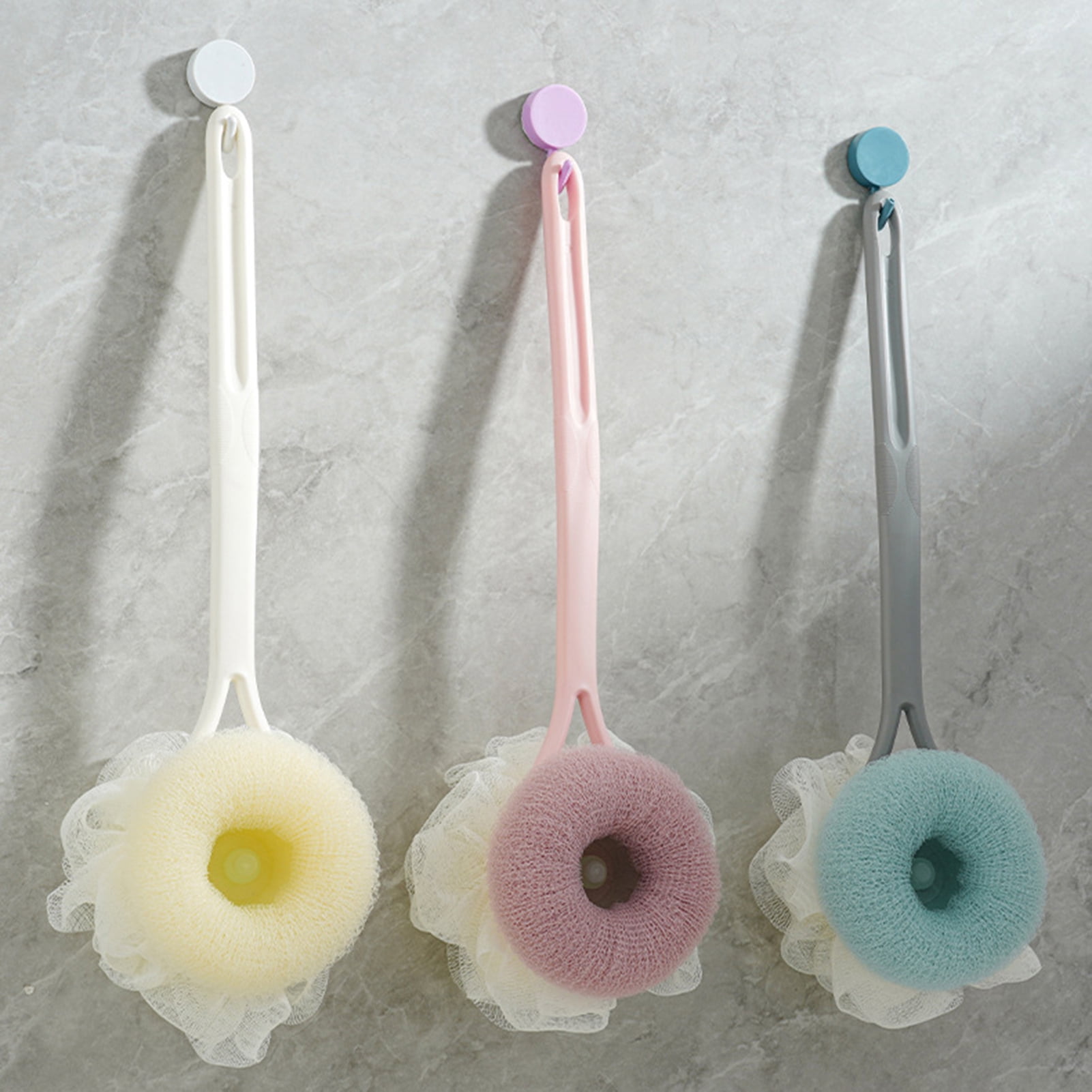 Warkul Body Scrubber Loofah Round Head Long Handle Bath Brush Shower ...