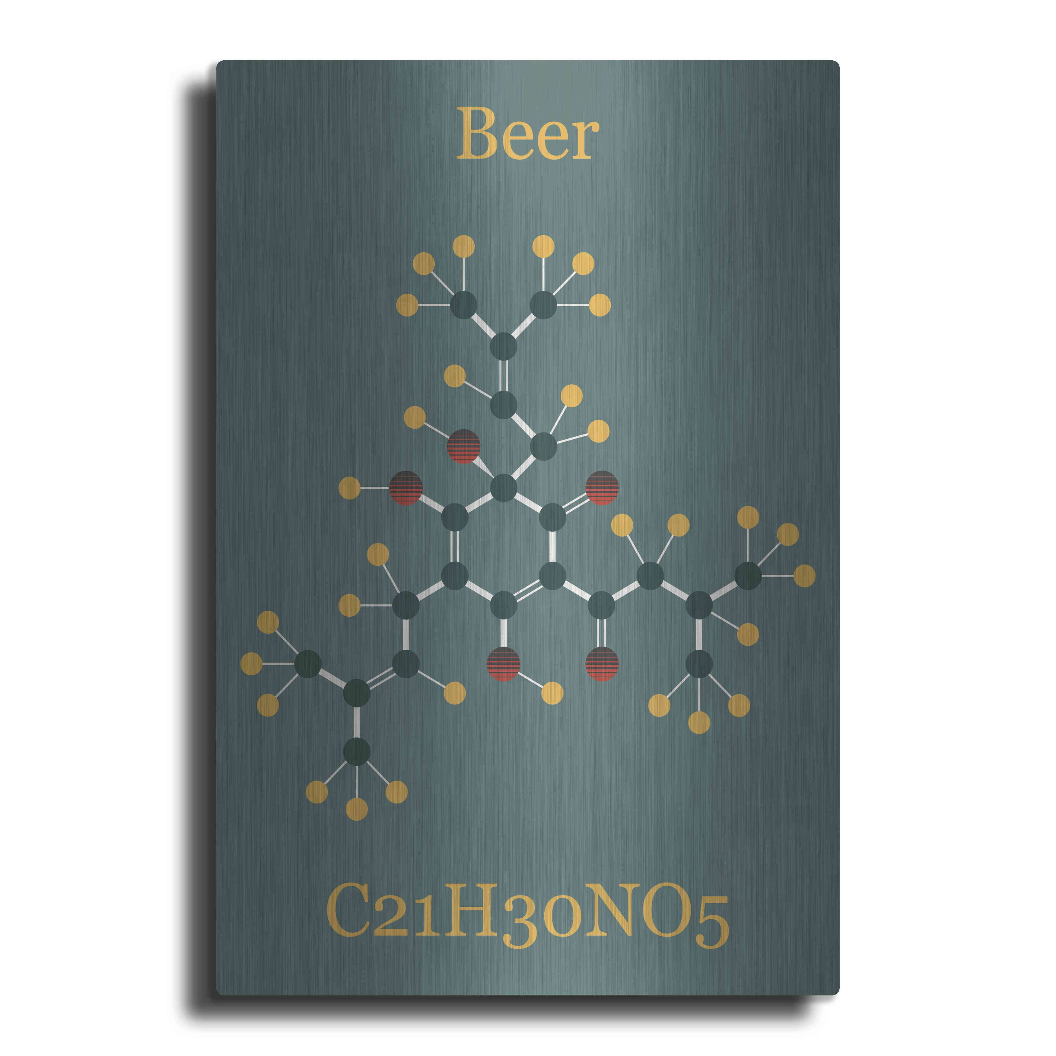 Luxe Metal Art 'Beer Molecule II' by Epic Portfolio, Metal Wall Art, 16 ...