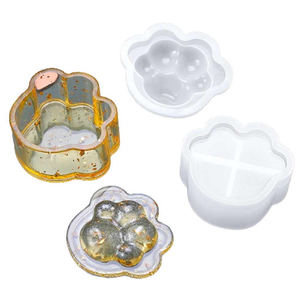 Resin Molds Cat Paw Shape Box Epoxy Mold DIY Resin Casting Cute Cat Paw ...