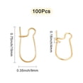 100Pcs Brass Hoop Earring Findings Kidney Ear Wire Long-Lasting Plated ...