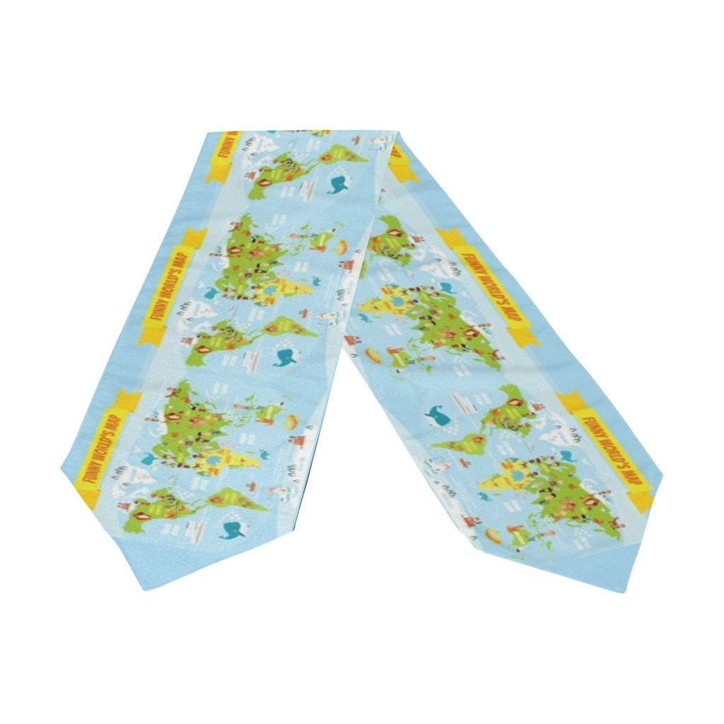POPCreation Cute Animals World Map Table Runner 13x90 Inches Blue Table ...