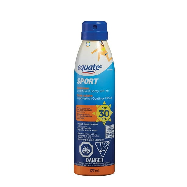 Equate Sport SPF 30 Continuous Spray Sunscreen, 177mL - Walmart.ca