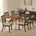 Farmhouse Solid Wood Dining Chairs Set of 6 Upholstered Armless Side ...