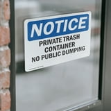 (2 Pack) Private Trash Container No Public Dumping OSHA Notice Sign - Walmart.com
