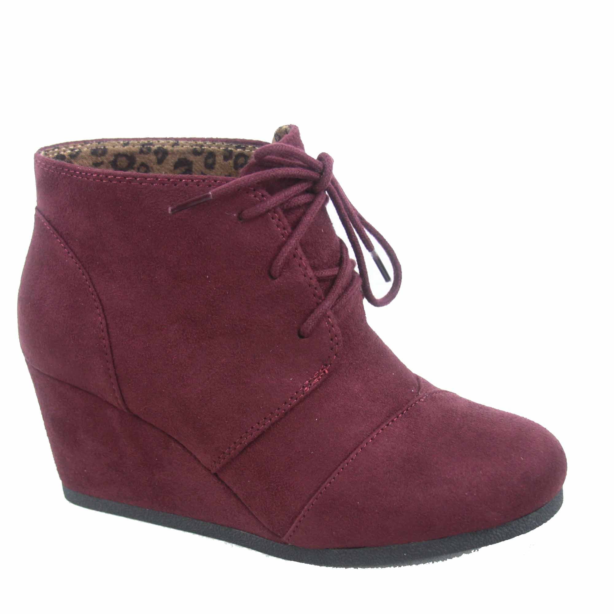 Rex-s Women's Fashion Casual Around Toe Oxford Ankle Booties Lace up ...