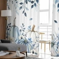 Blue Fall Semi Sheer Curtains 108 Inch Length 2 Panels Set ...