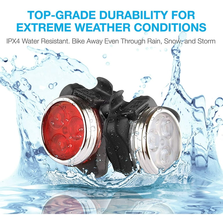 IPX4 Waterproof Cycling Lights Akale Rechargeable Bike Light Set ...