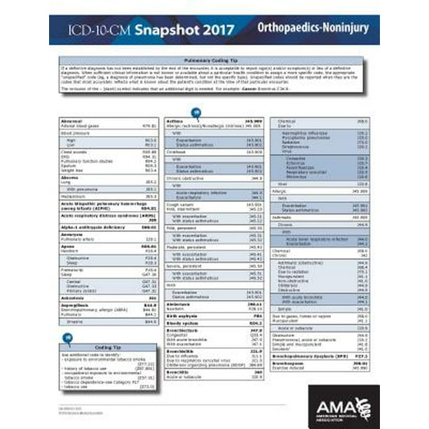 ICD 10 Snapshot 2017 Coding Cards Orthopedics Non Injury Walmart icd-10-snapshot-2017-coding-cards-orthopedics-non-injury-walmart