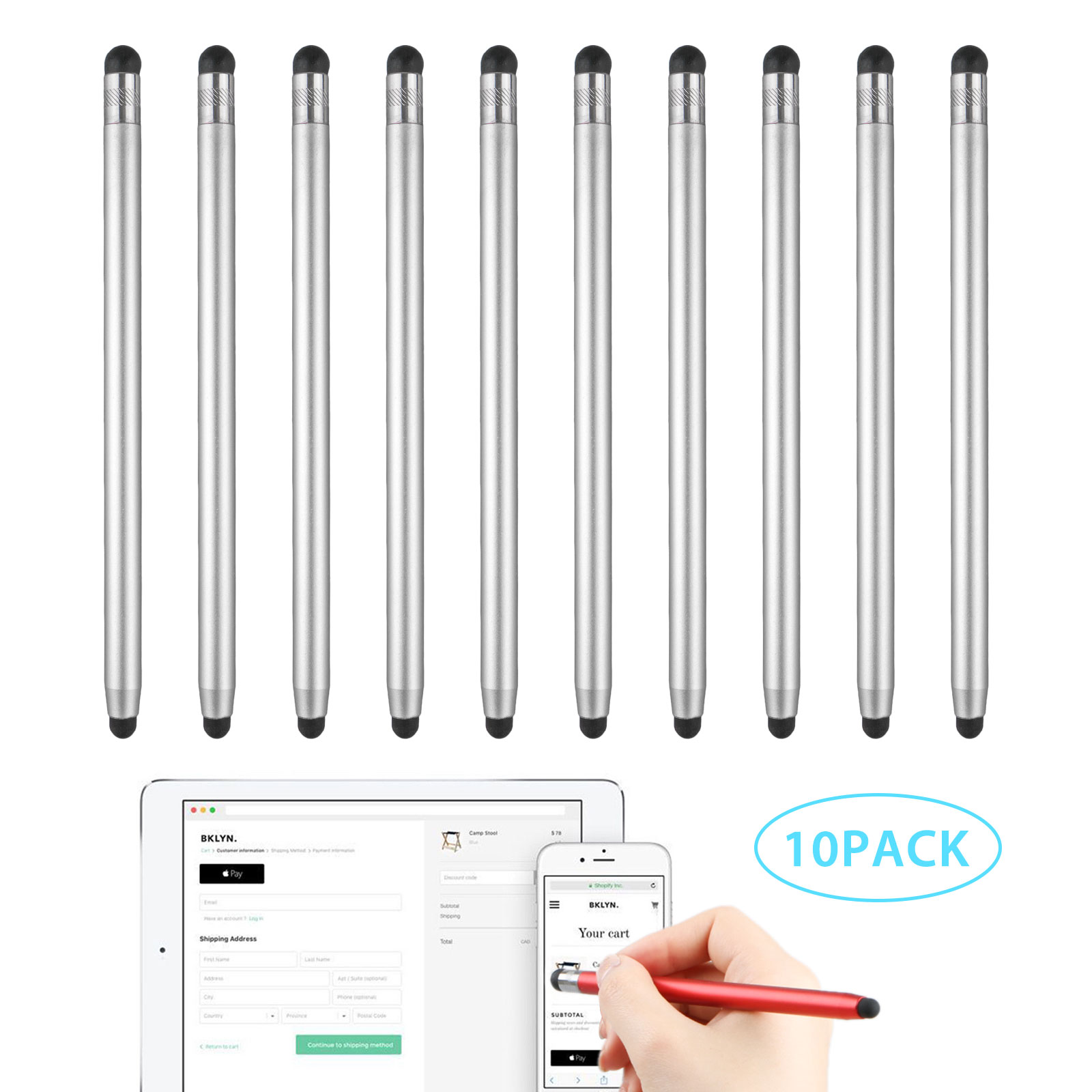 EEEKit (10-Pack) Universal Touch Screen Stylus Pen Metal Micro-Fiber ...
