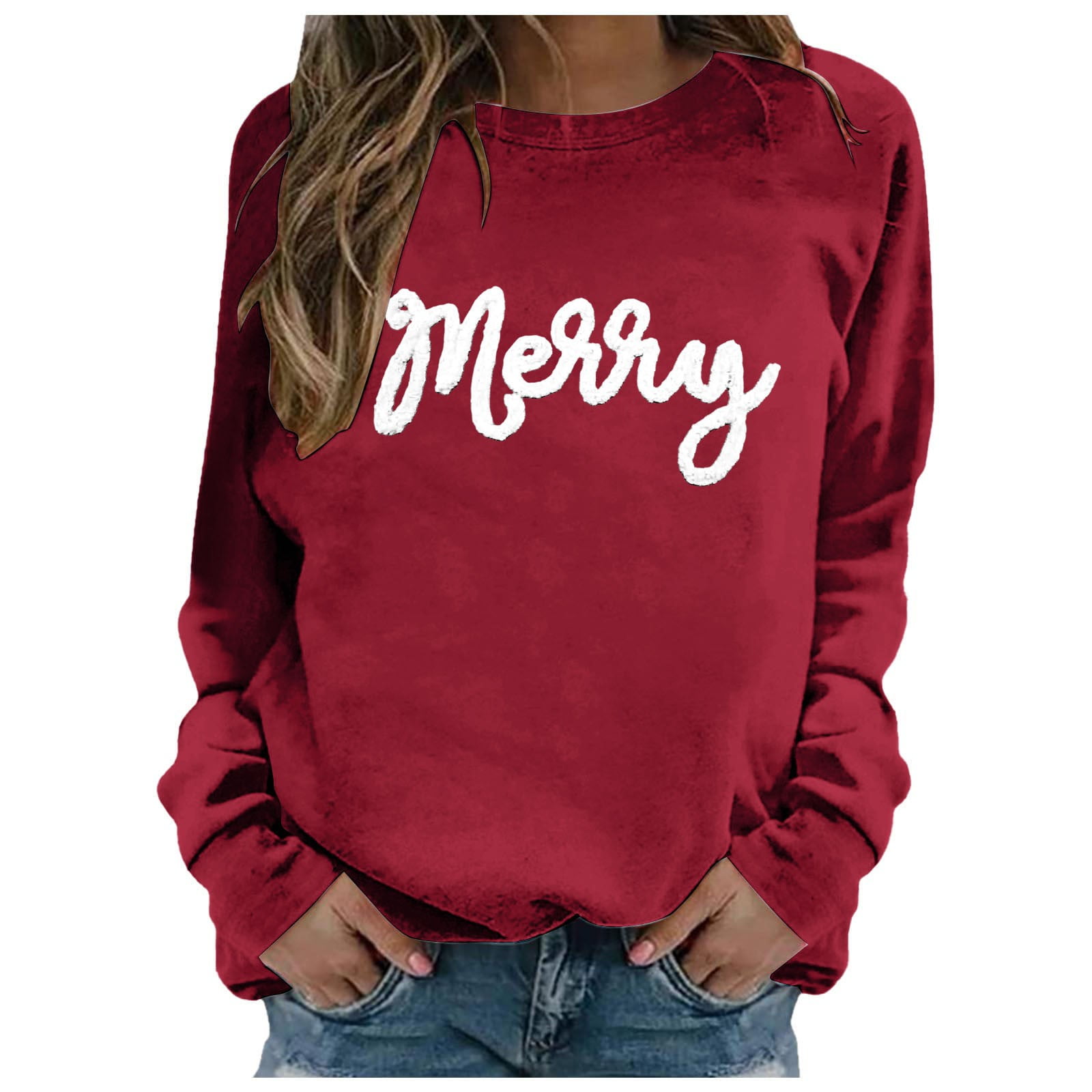 Click here for Zhanying Christmas Sweatshirts Women Merry Letter... prices