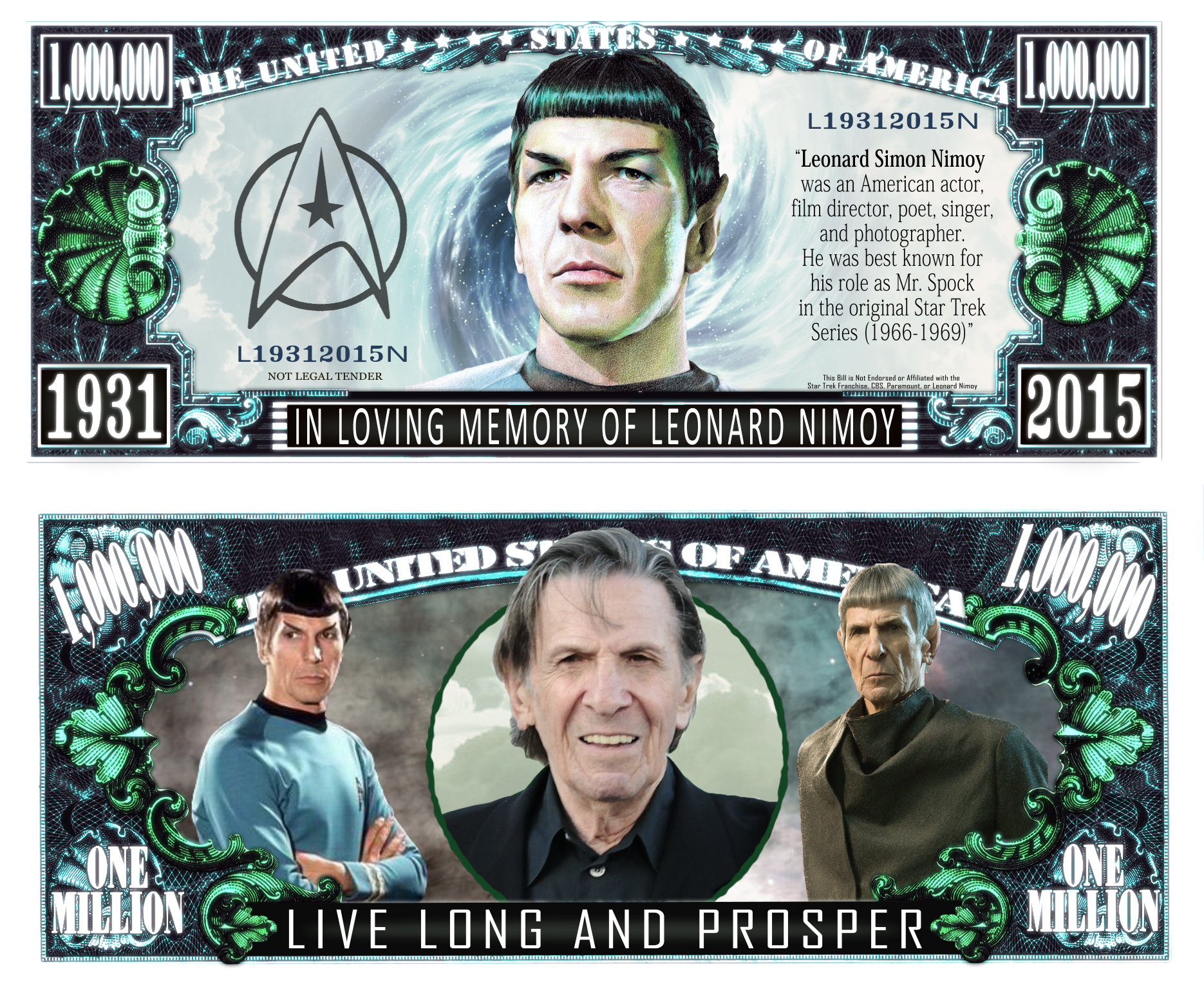 Anime Source Star Trek Actor Spock Leonard Simon Nimoy Commemorative ...