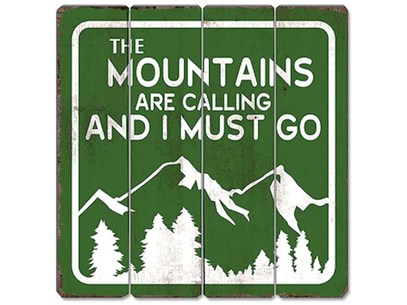 "Mountains Calling " Wooden Sign - Walmart.com