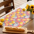 Placemats Set of 4, Summer Lemon Place Mats Fruit Pink Flower Tablemats ...