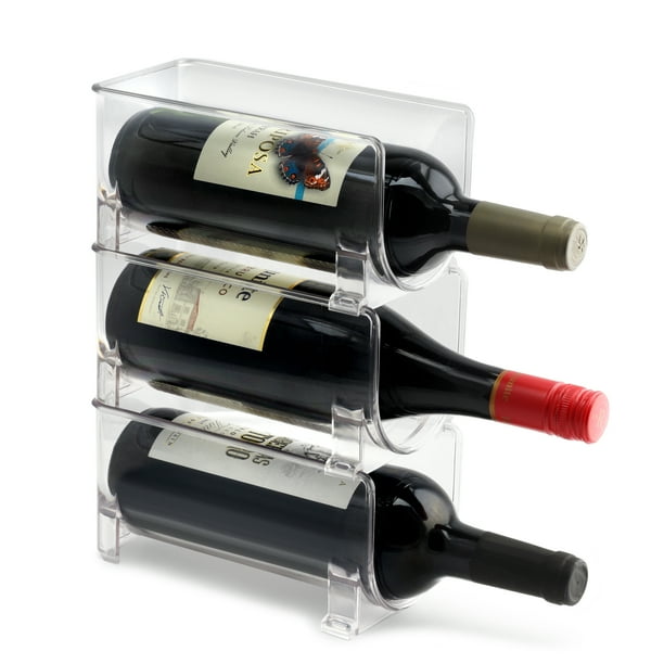 Eltow Modular Plastic Wine Rack (3-Pack) Stackable Display and Fridge ...