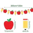 Backs To School Glitter Apples Pencil Garland Banners Classroom Hanging ...