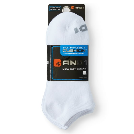 AND1 - AND1 Men’s Full Cushion Low Cut Socks, 6 Pack - Walmart.com